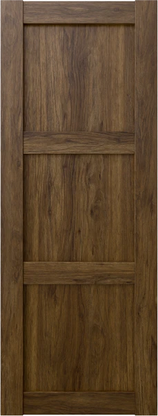 Slab Door Curated Contemporary Shaker 3 Panel - Walnut Natural: Premium ...