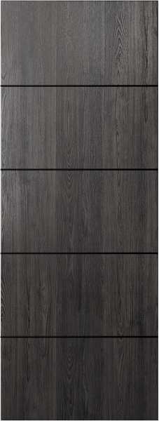 Slab Door Line 7 Black Stripe - Graphite Ash: Premium Quality | Almes Doors
