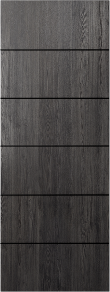 Slab Door Line 8 Black Stripe - Graphite Ash: Premium Quality | Almes Doors