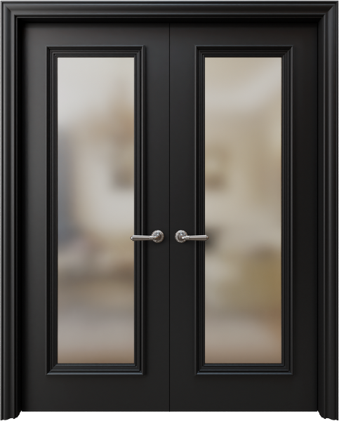 Double Swing Door Palladio Uno Frosted Glass - Black: Premium Quality ...