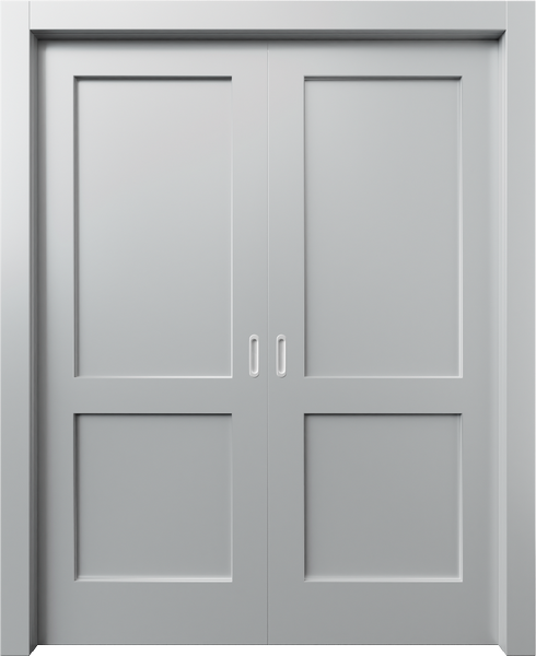Double Pocket Door Shaker Style Craftsman 2 Panel - Primed: Premium ...