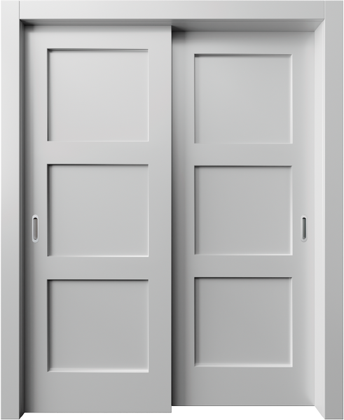 Bypass Door Shaker Style Craftsman 3 Eq Panel - Primed: Premium Quality | Almes Doors