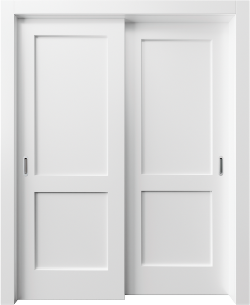 Bypass Door Shaker Style Craftsman 2 Panel - White: Premium Quality ...